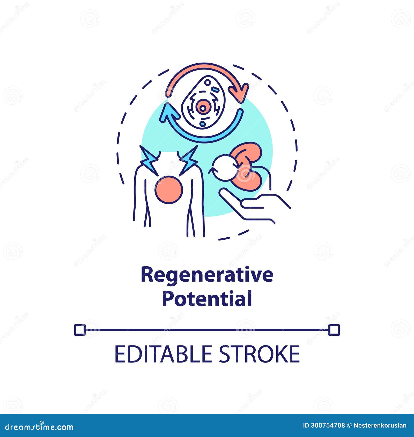 Thin Line Colorful Regenerative Potential Icon Concept Stock Vector ...
