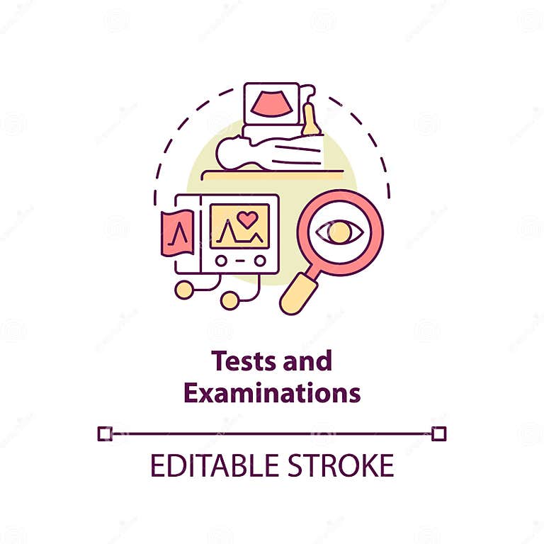 Thin Line Colorful Tests and Examinations Icon Concept Stock Vector ...