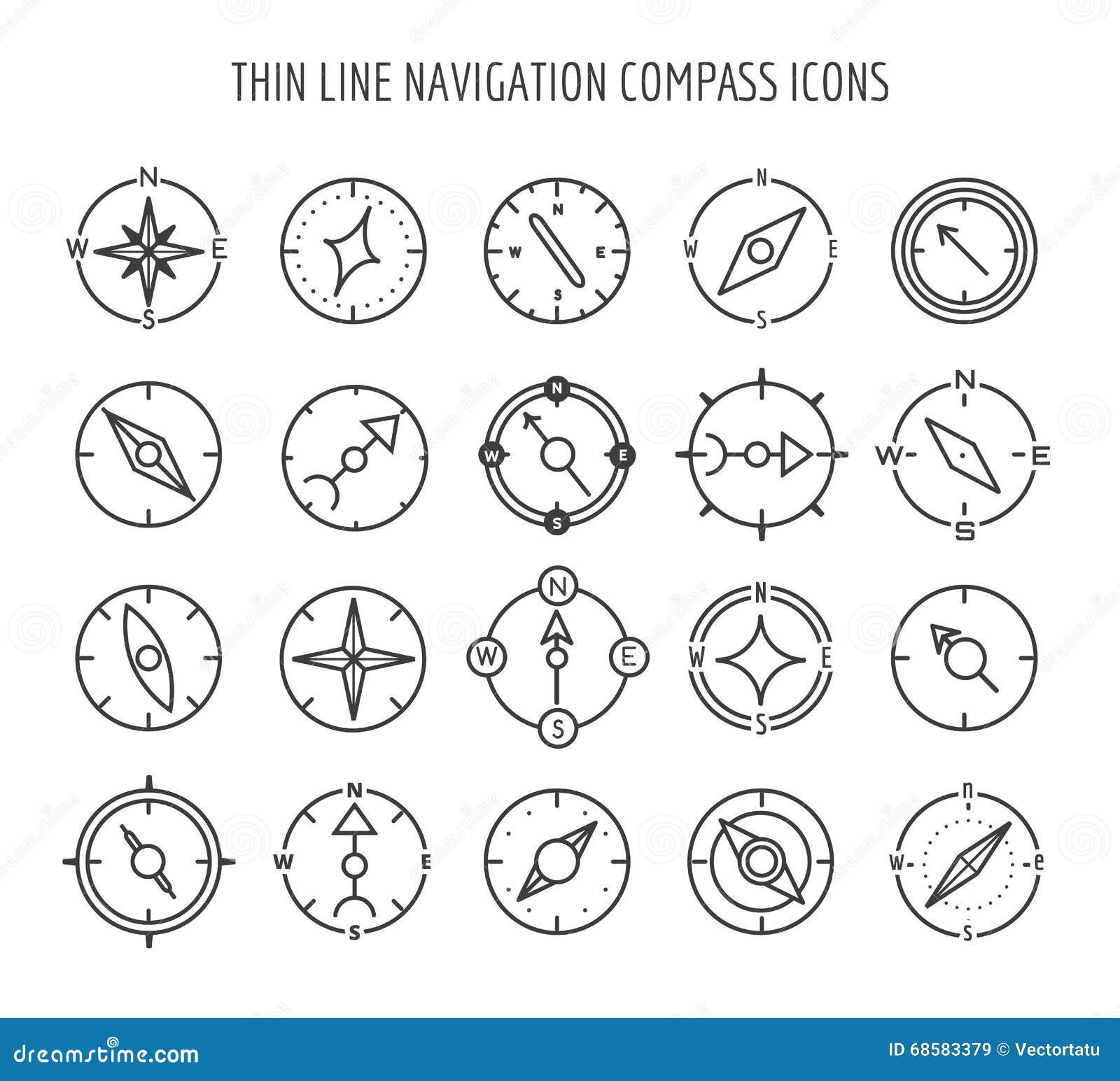 Linear Compass Vector Mesh Stock Photo | CartoonDealer.com #203518878