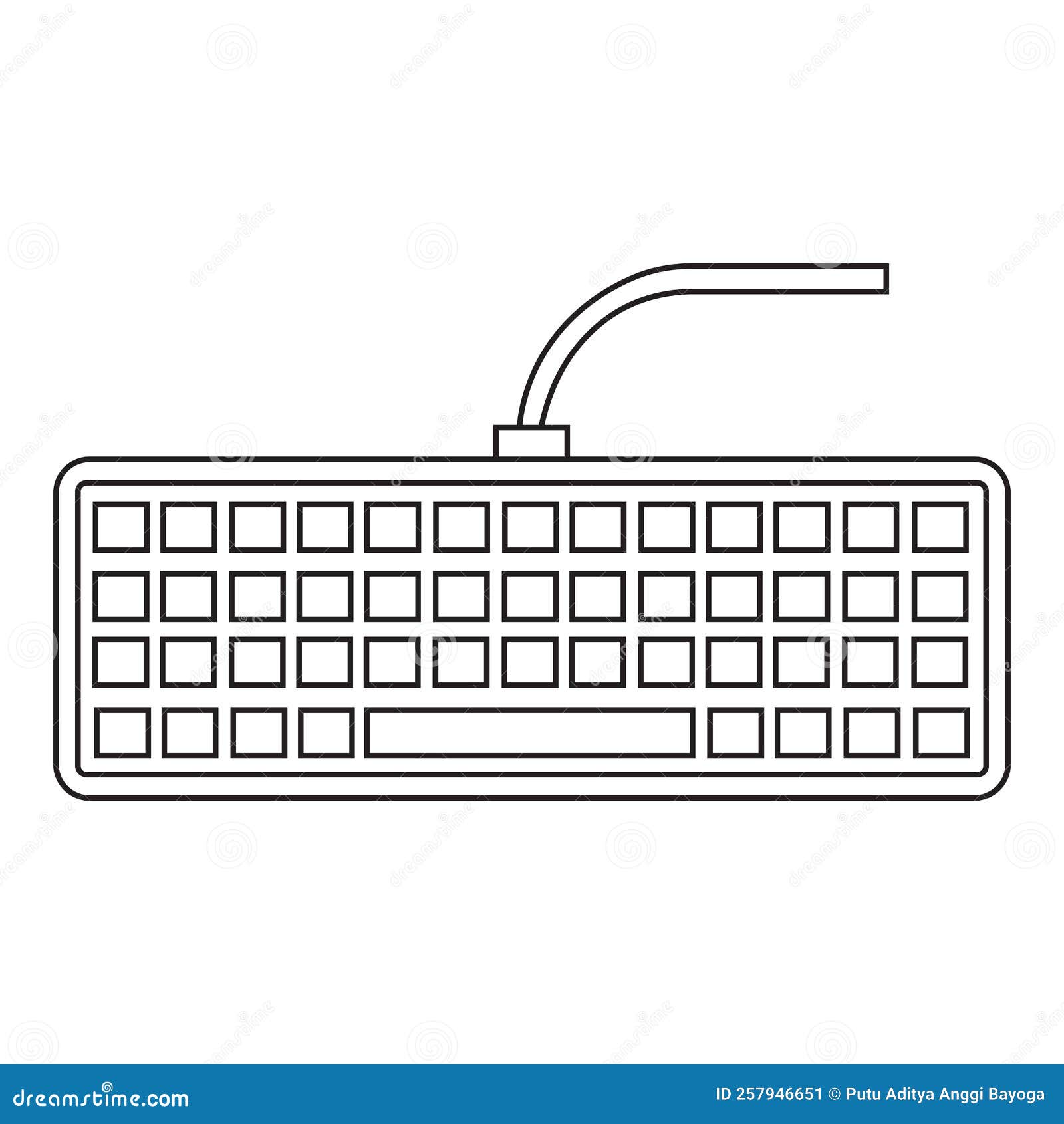 Thin line keyboard stock vector. Illustration of logo - 257946651