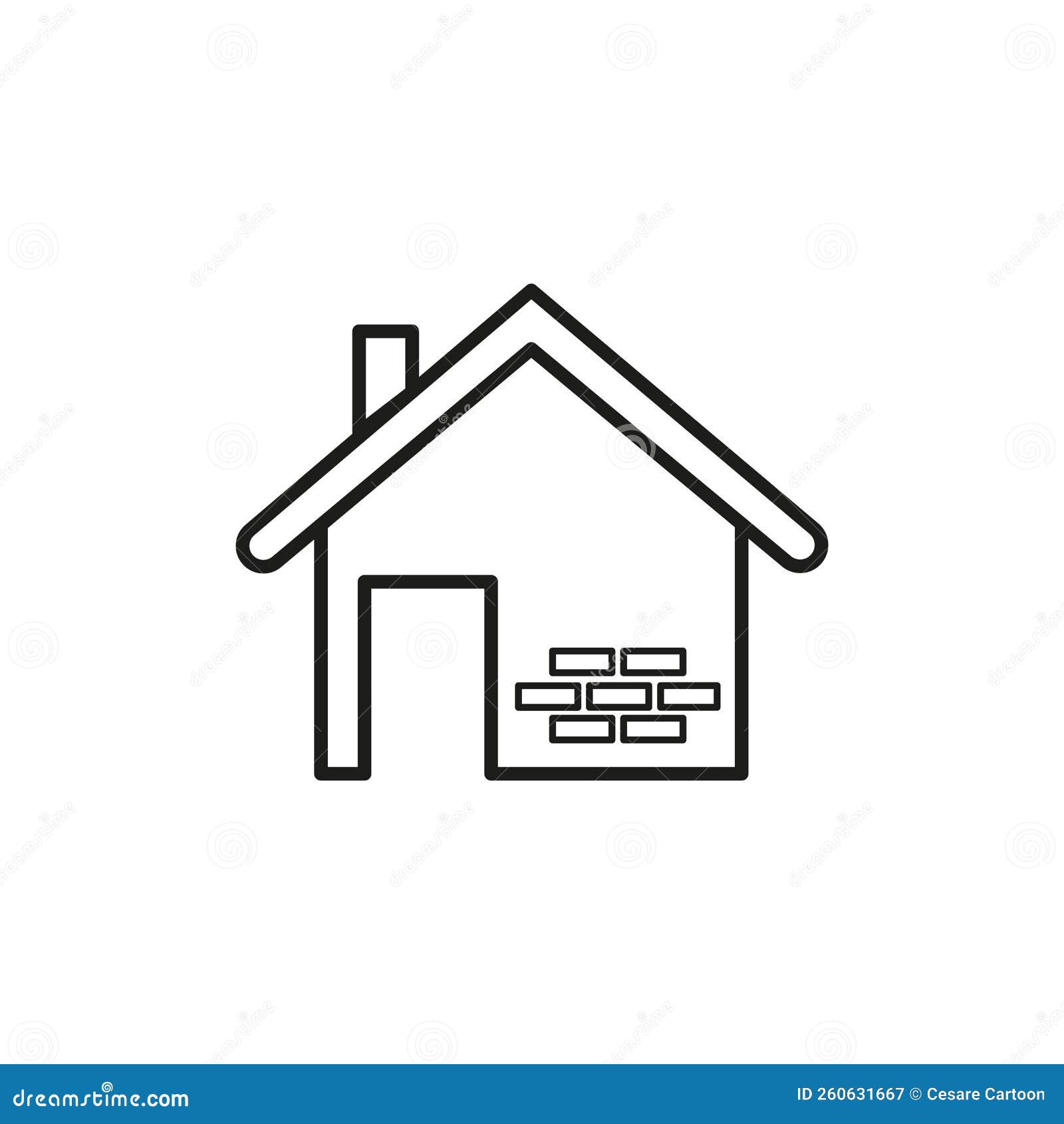 Thin line house stock vector. Illustration of vector - 260631667