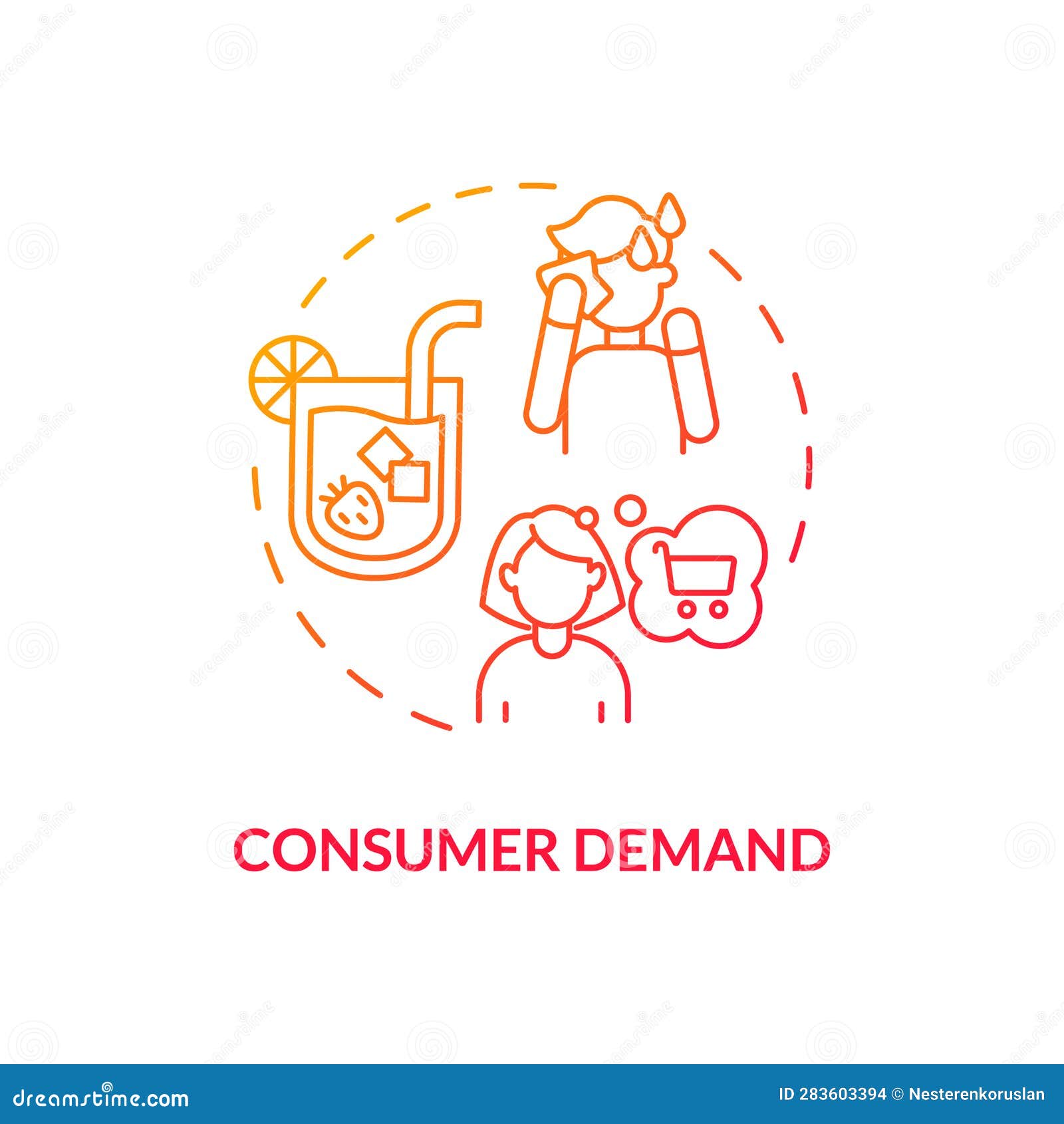 Thin Line Consumer Demand Icon Heatflation Concept Stock Vector ...
