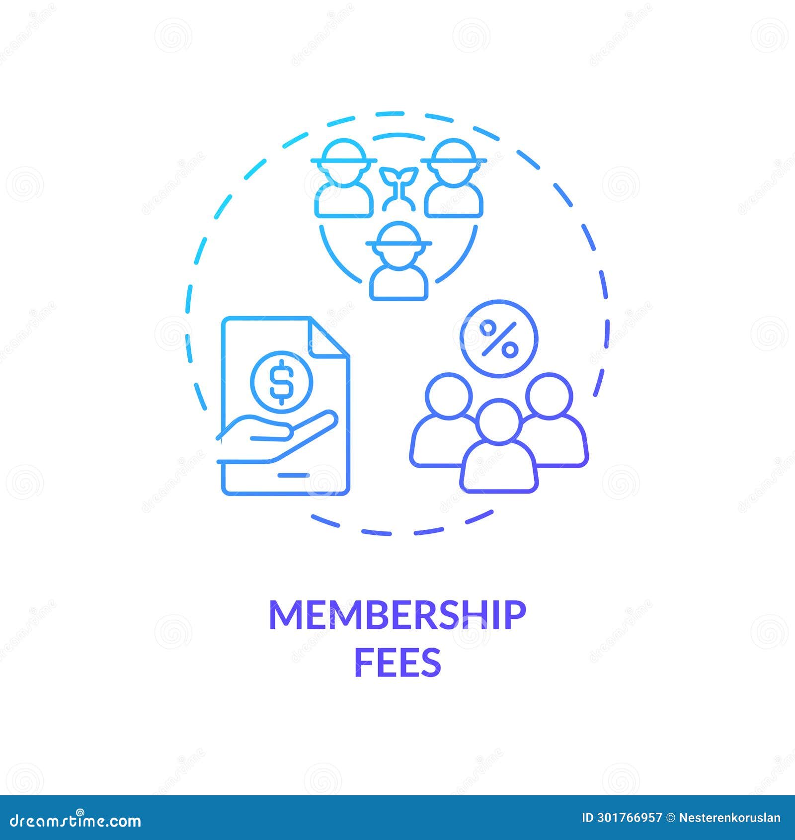 Thin Line Creative Gradient Membership Fees Icon Concept Stock ...