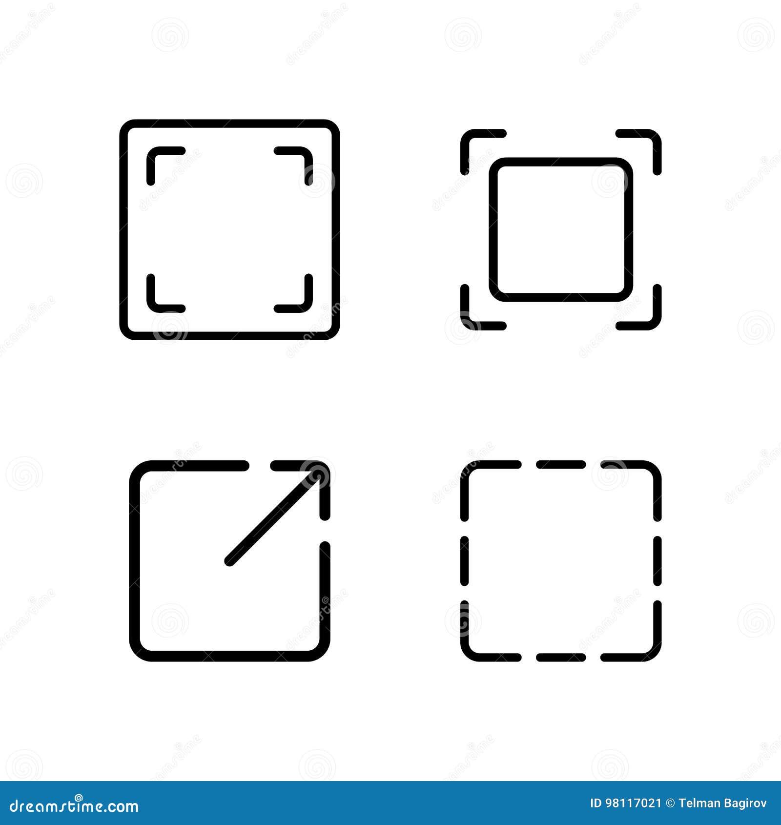 Thin Line Crop, Resize, Frame Icon Stock Illustration - Illustration of ...