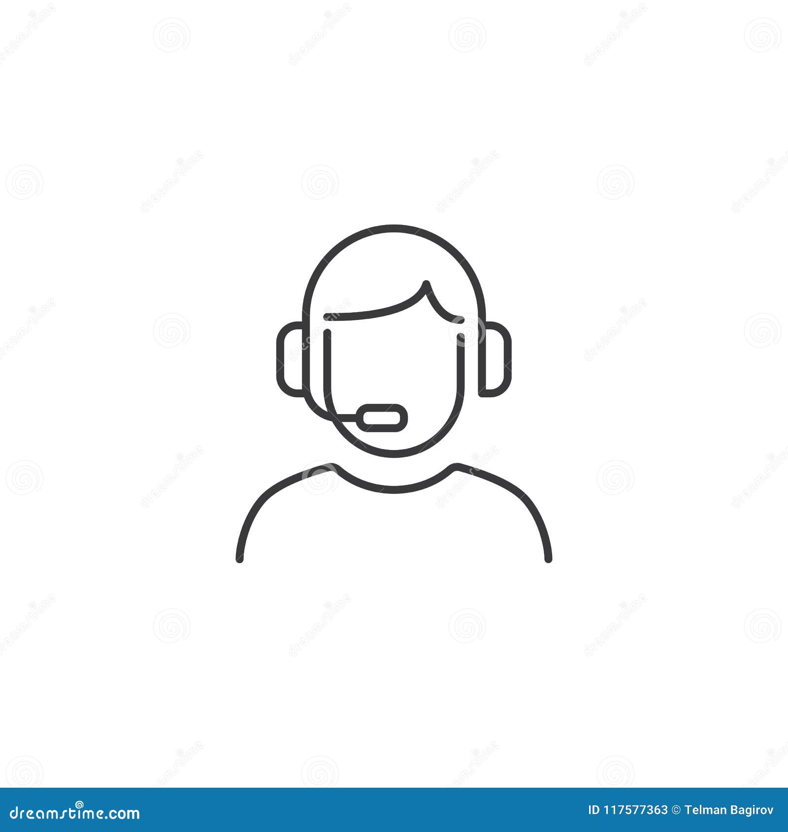Line Customer Support Icon on White Background Stock Illustration ...