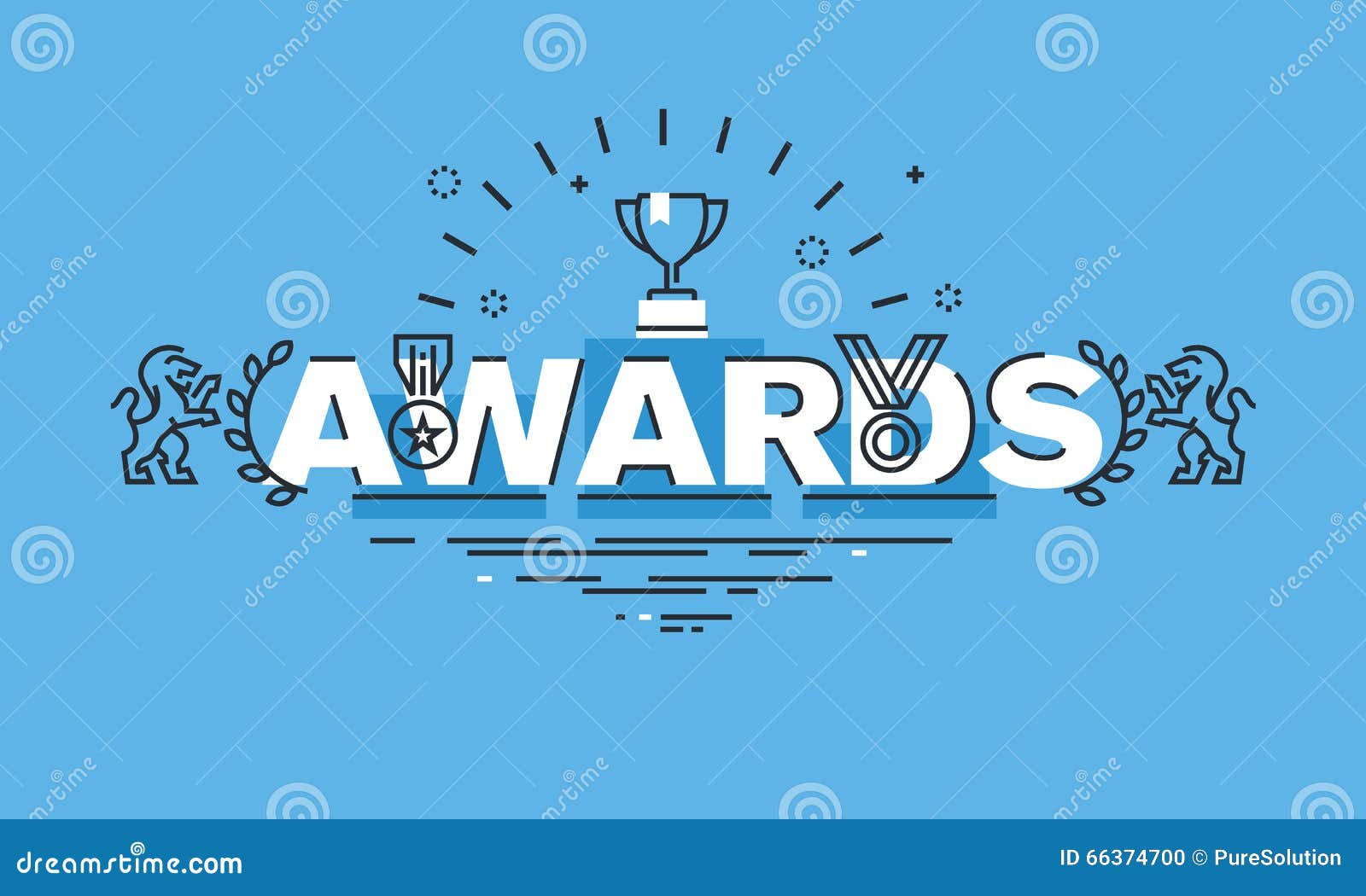 Thin Line Design Concept for Awards Website Banner Stock Vector ...