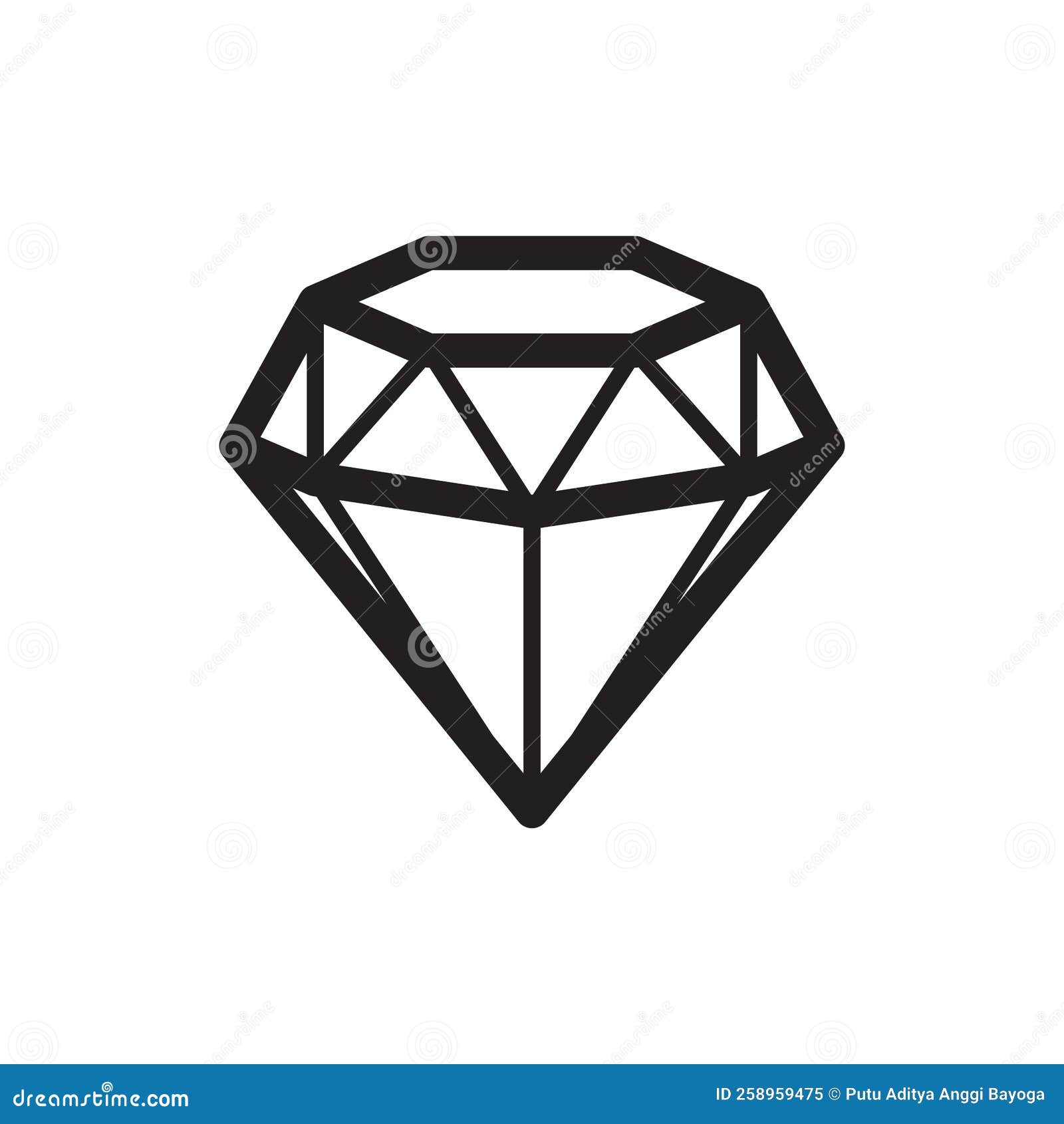 Thin line diamond stock vector. Illustration of icon - 258959475
