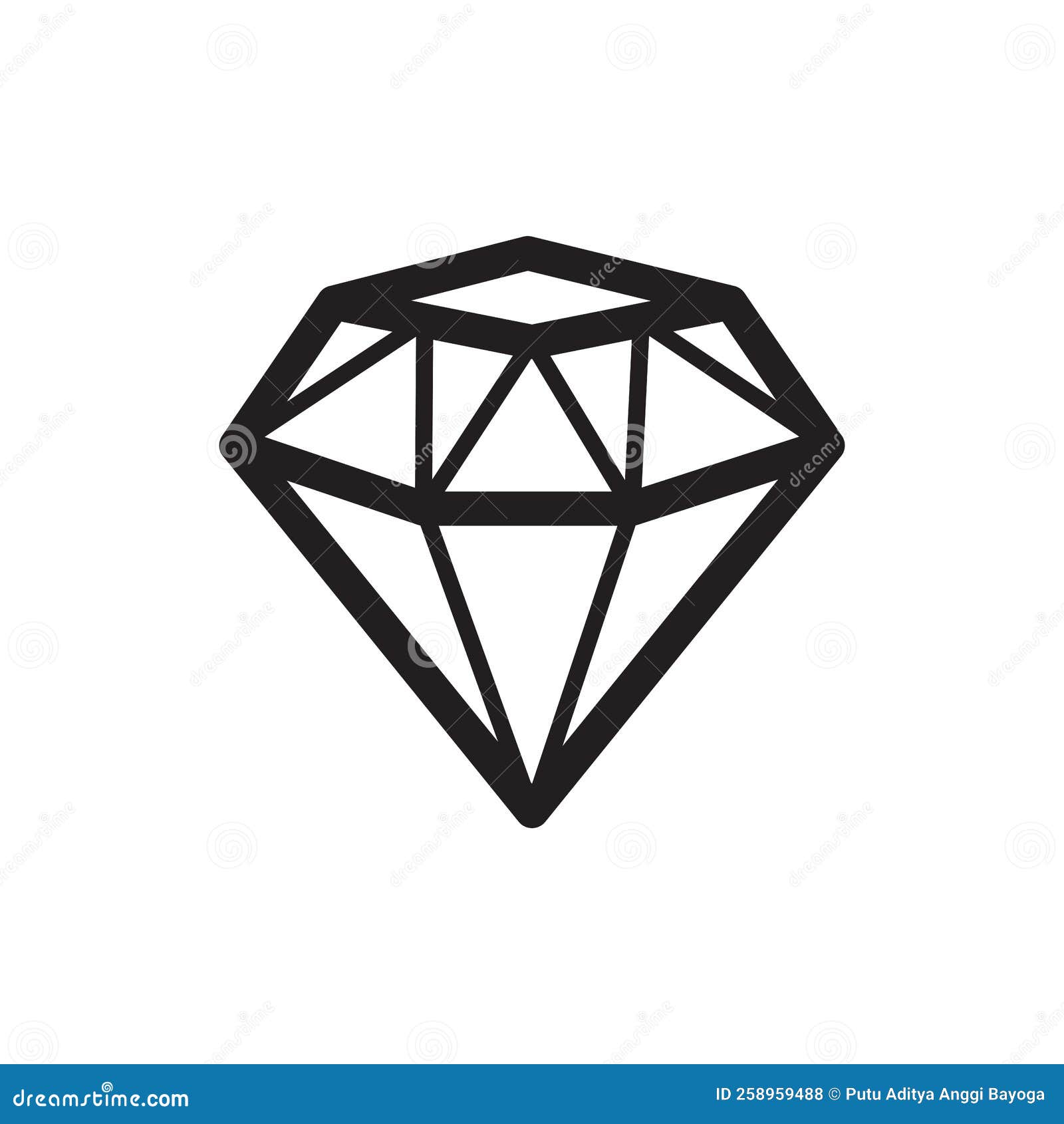 Thin line diamond stock vector. Illustration of simple - 258959488