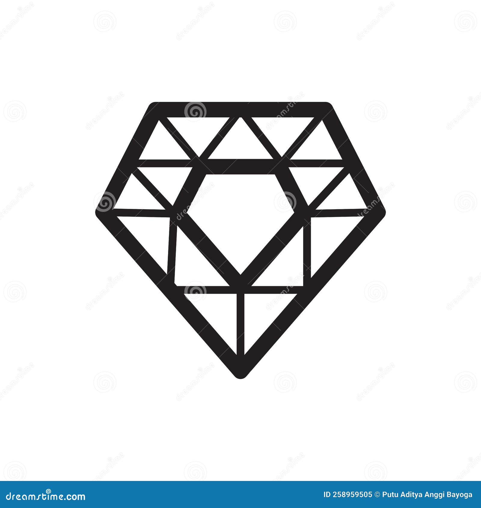 Thin line diamond stock vector. Illustration of icon - 258959505