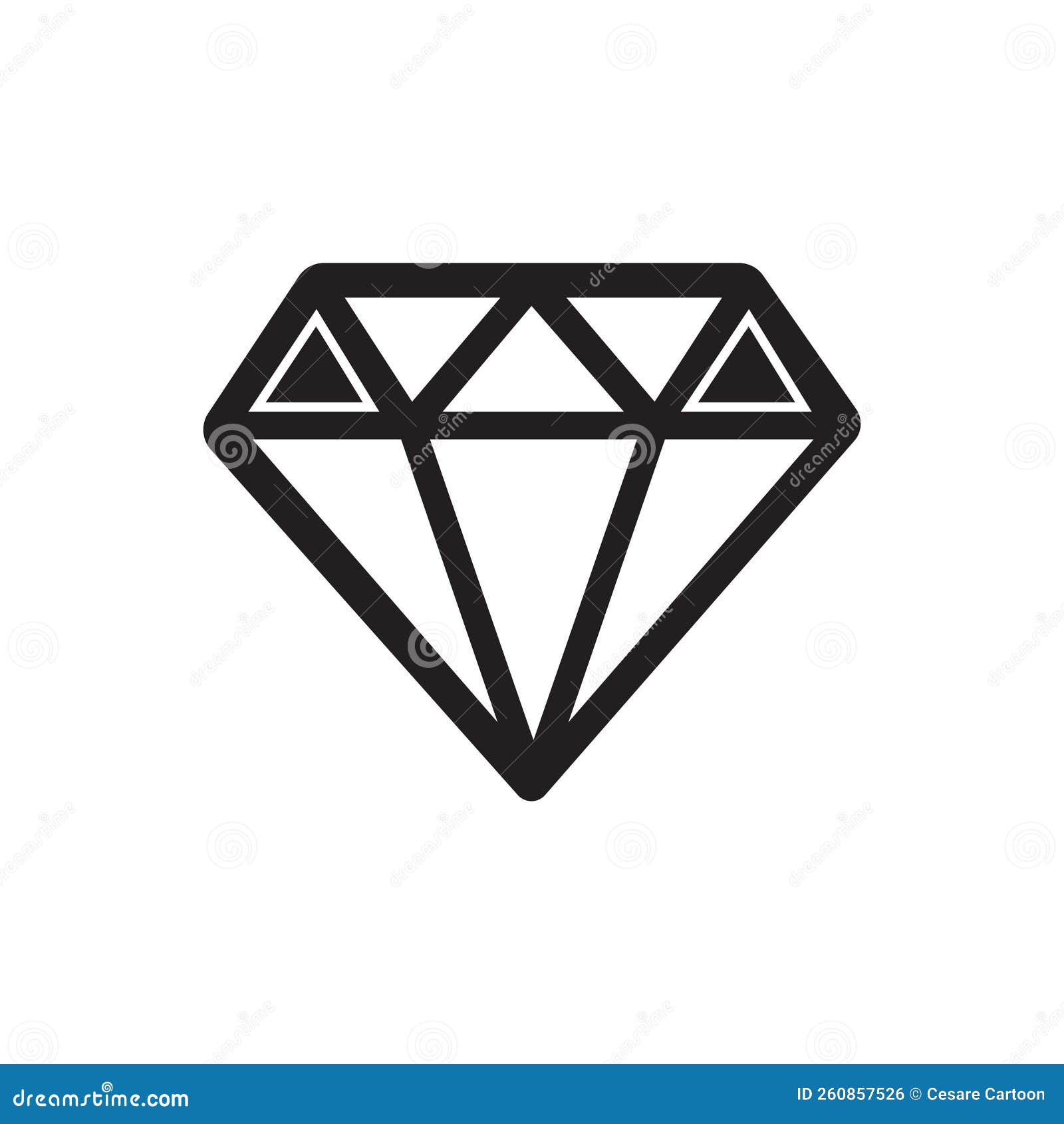 Thin line diamond stock vector. Illustration of simple - 260857526