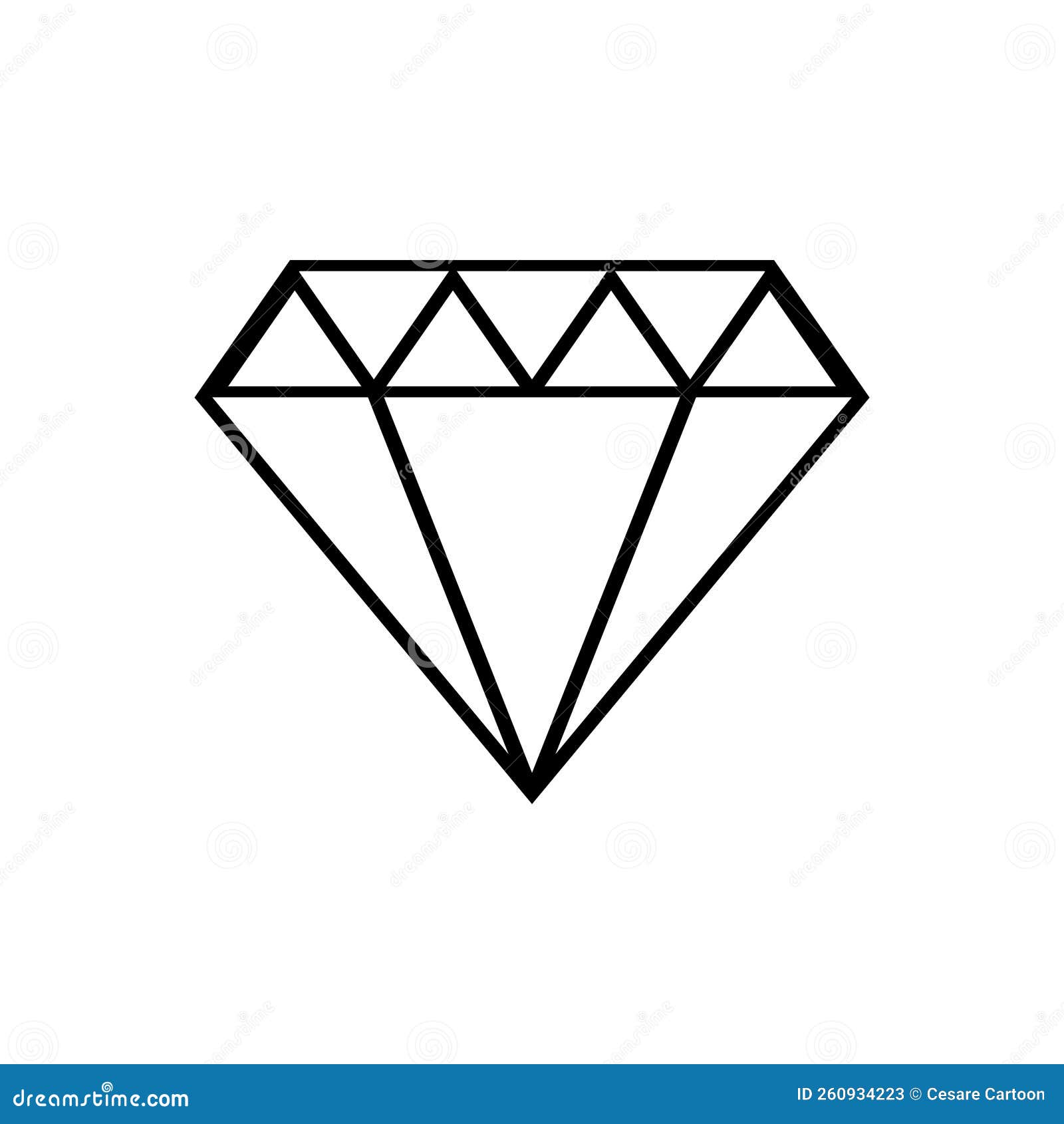 Thin line diamond stock vector. Illustration of simple - 260934223