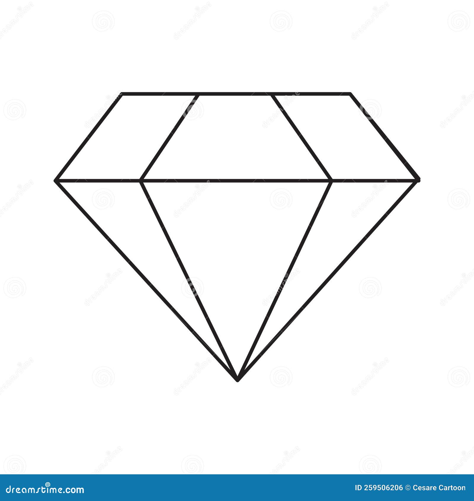 Thin line diamond stock vector. Illustration of vector - 259506206