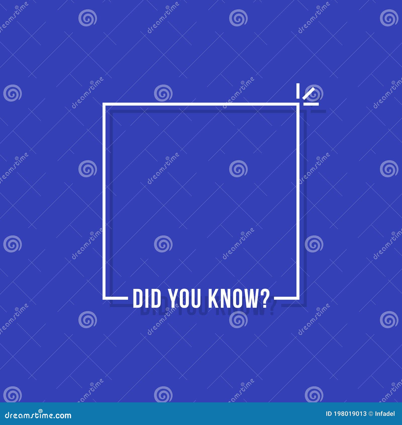Did You Know In Frame. Icon Of Question In Box With Bulb. Fun Template ...