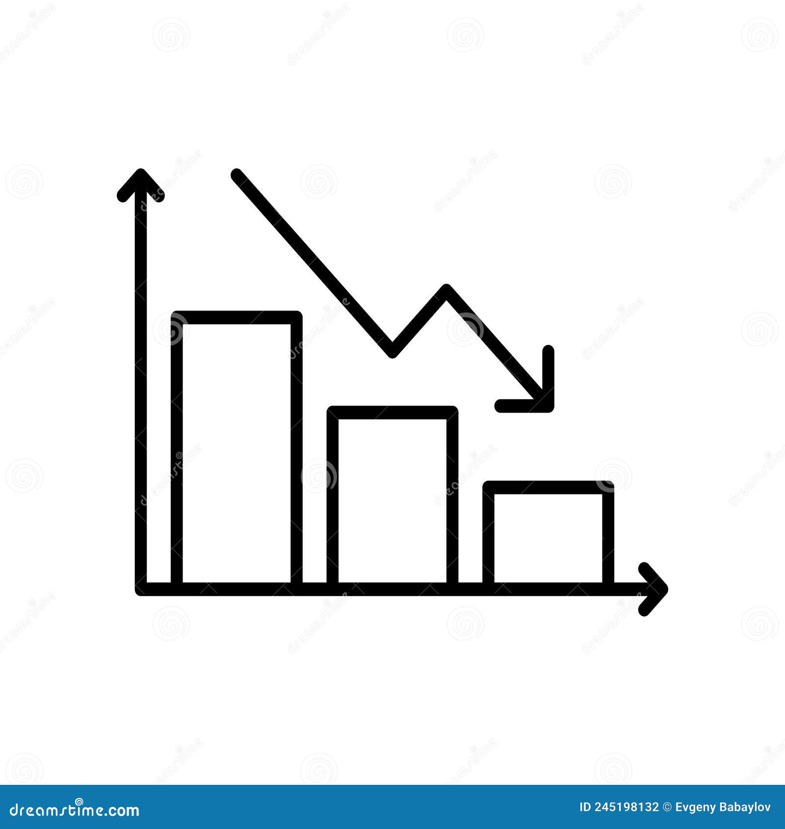 Thin Line Drop Graph Icon on White Background - Vector Stock Vector ...