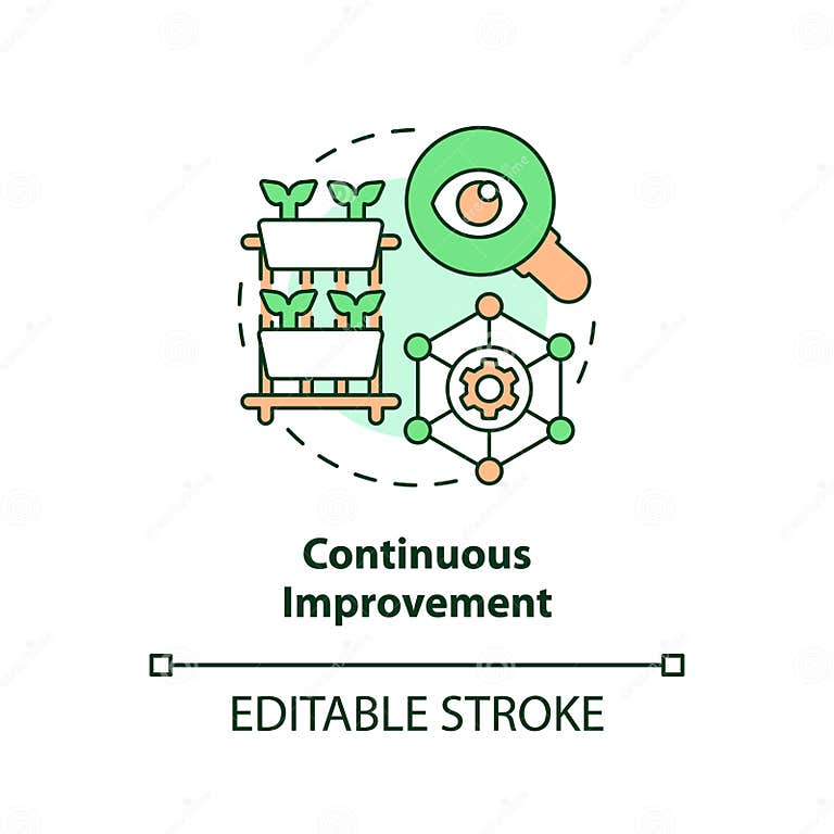 Thin Line Editable Continuous Improvement Icon Concept Stock Vector ...