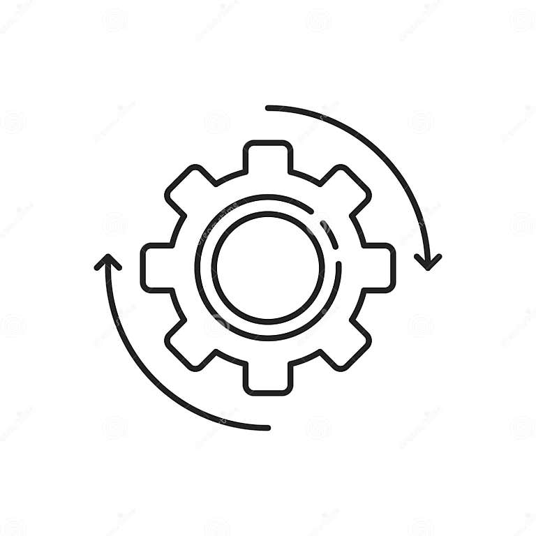 Thin Line Efficient Process and Operation Icon Stock Vector ...