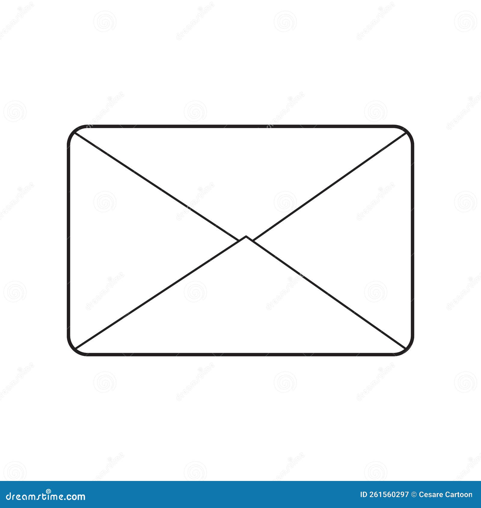 Thin line envelope stock vector. Illustration of flat - 261560297