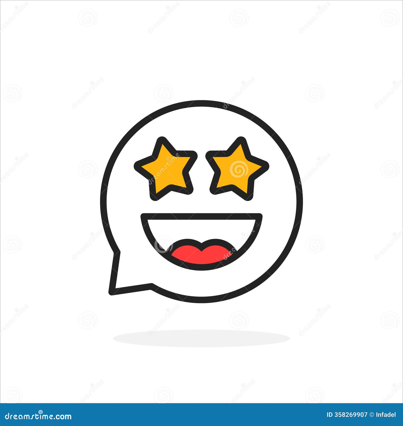 Thin Line Excitement Emoticon Like Speech Bubble Stock Illustration ...