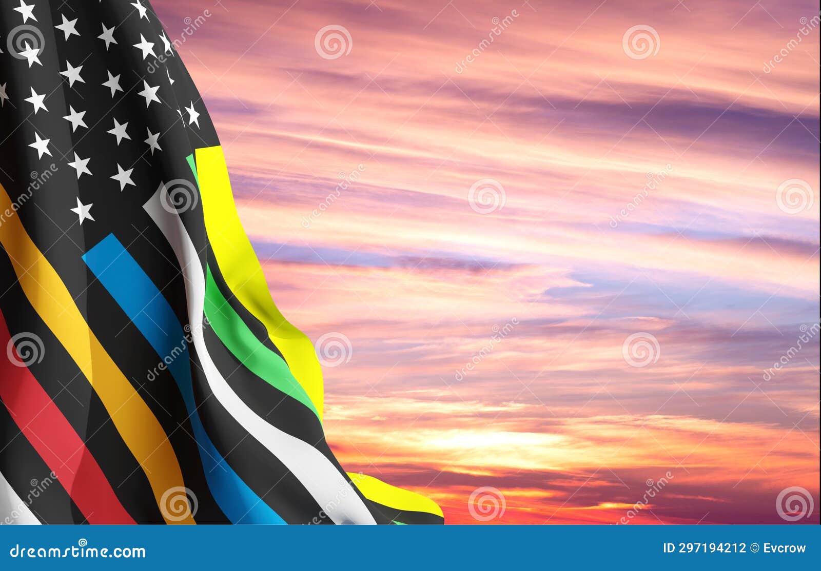 Thin Line First Responder American Flag Stock Photo - Image of matter ...