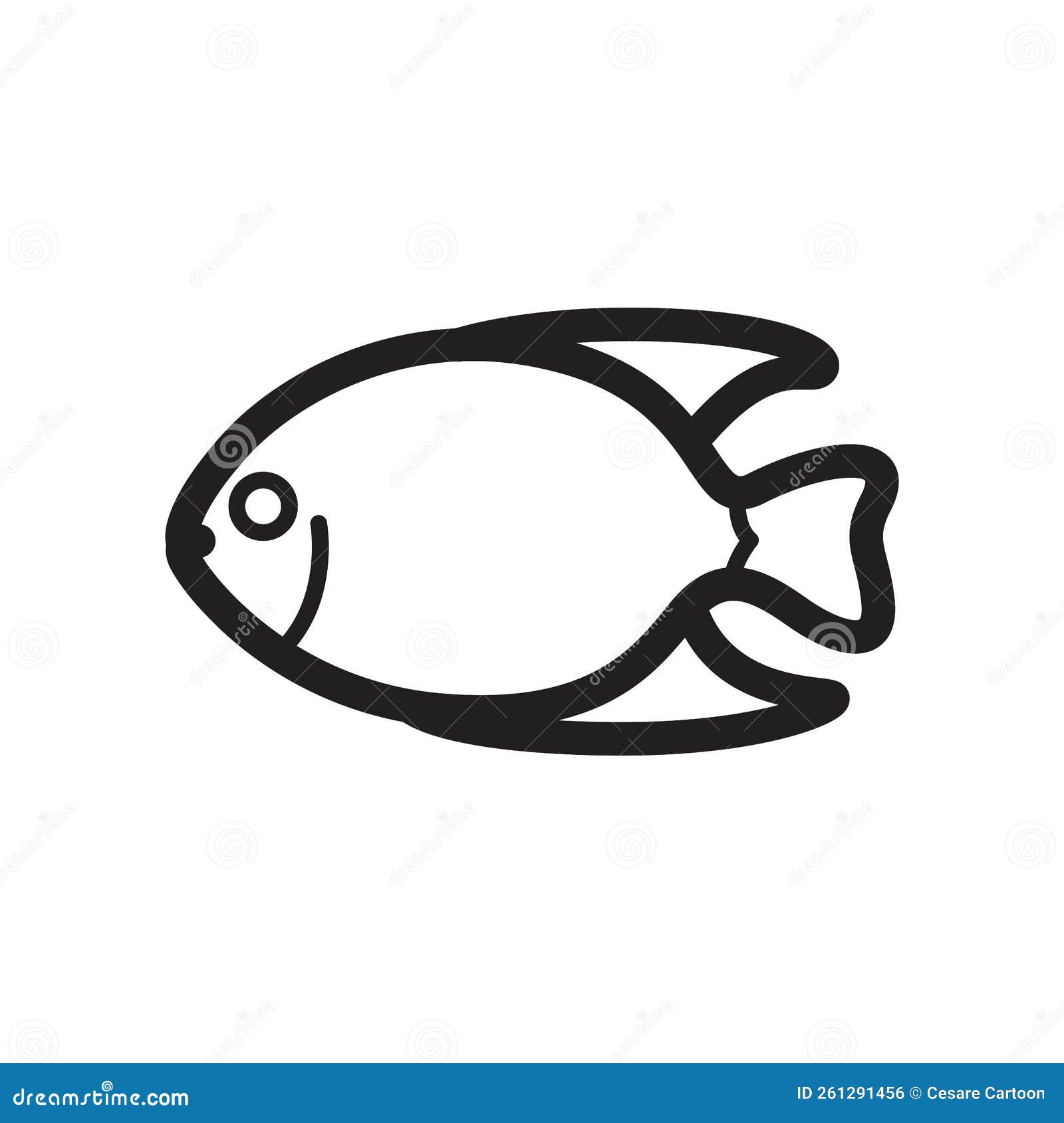 Thin line fish stock vector. Illustration of line, animal - 261291456