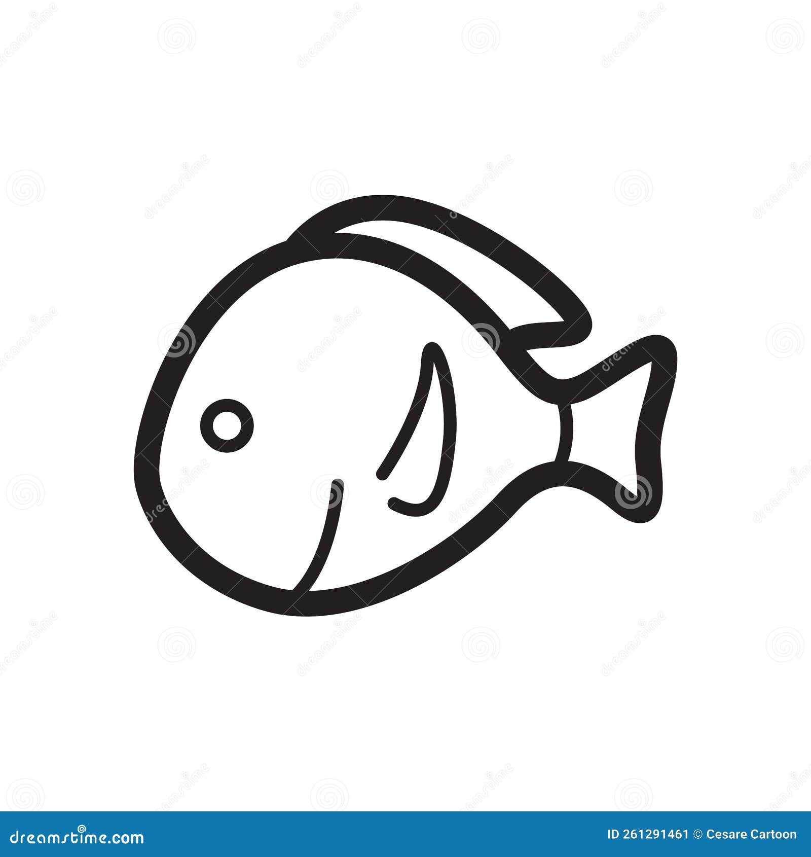 Thin line fish stock vector. Illustration of line, icon - 261291461