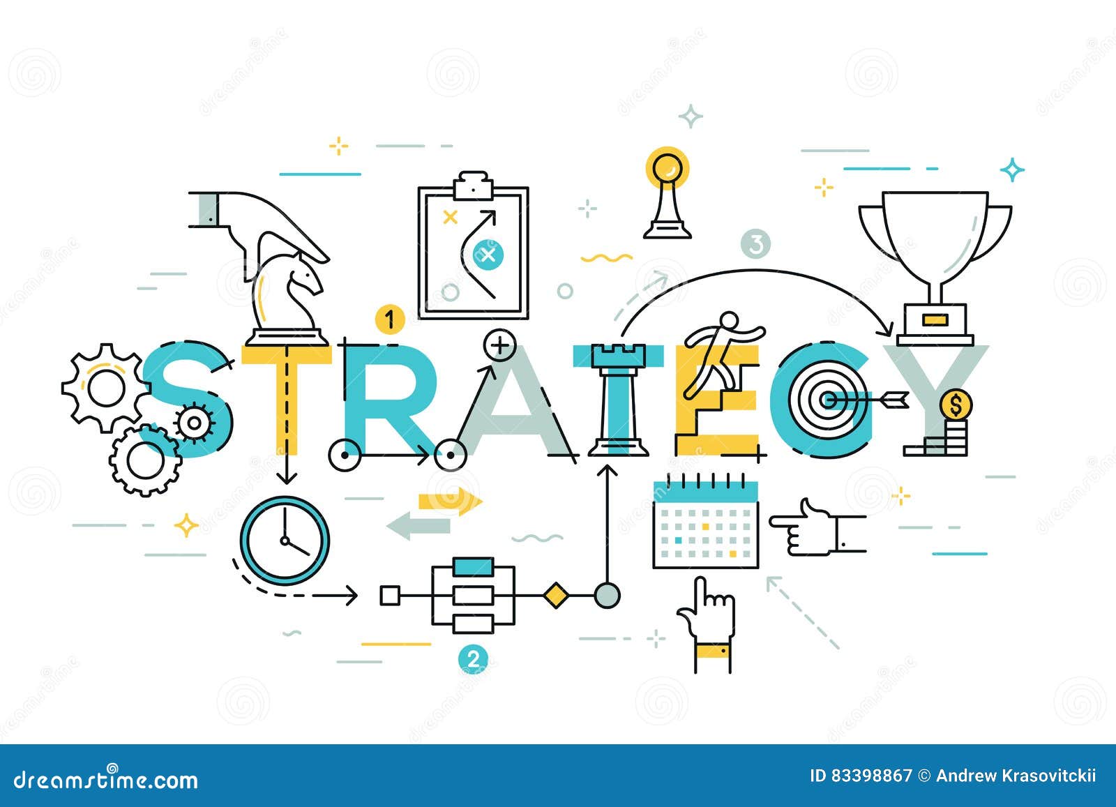 Thin Line Flat Design Banner of Business and Marketing Strategy. Stock ... Thin Line Flat Design Banner of Business and Marketing Strategy. Stock ...