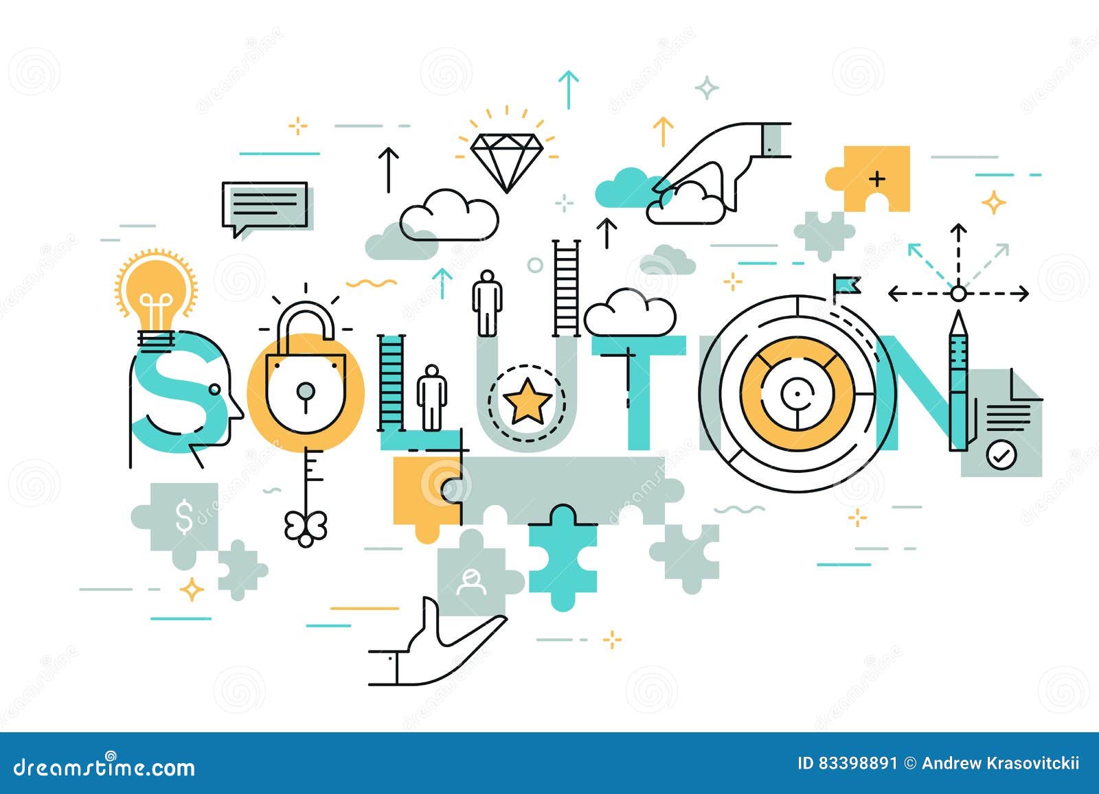 Thin Line Flat Design Banner of Business Solutions Stock Vector ... Thin Line Flat Design Banner of Business Solutions Stock Vector ...