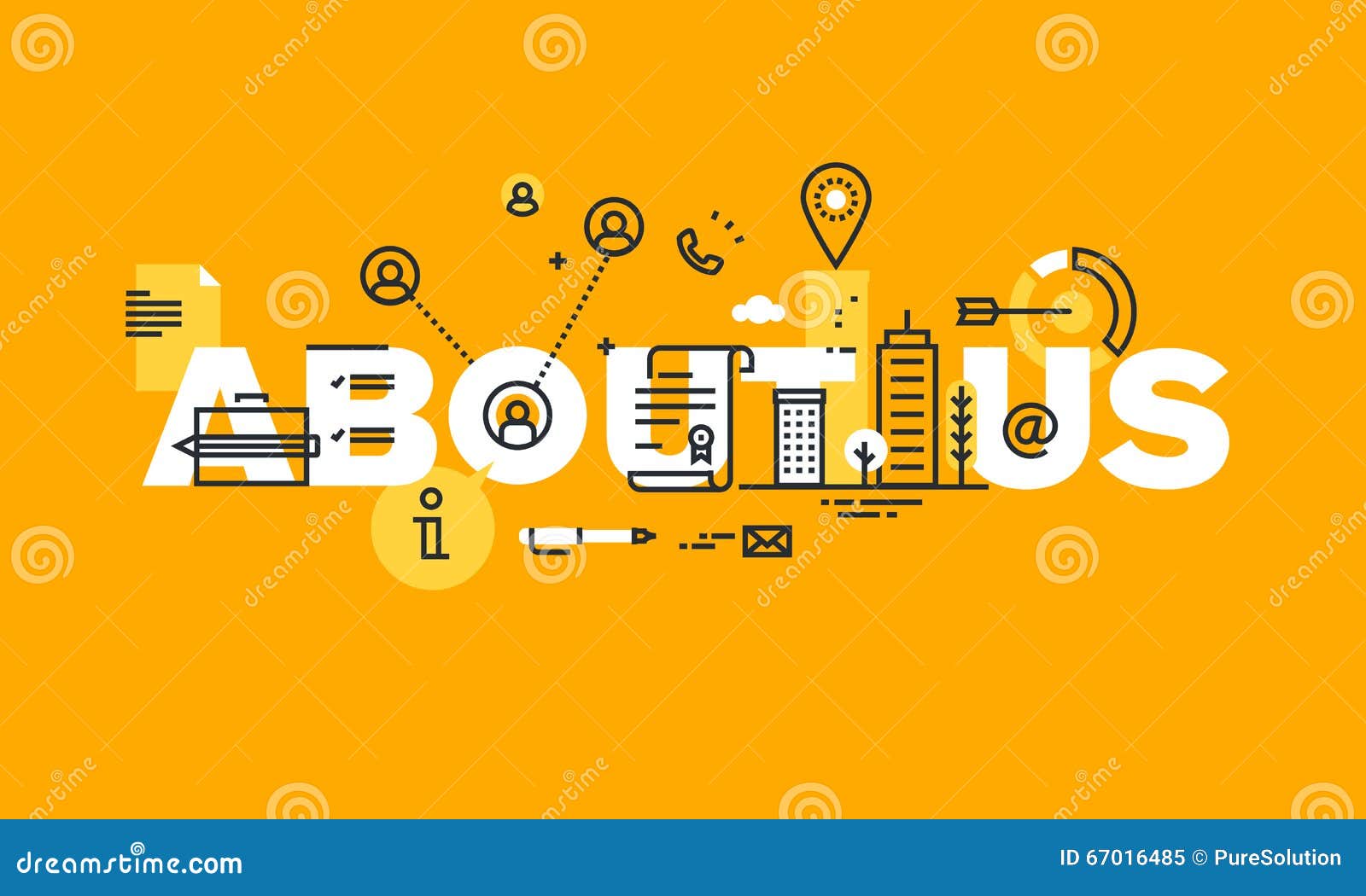 Thin Line Flat Design Banner For About Us Web Page Stock Vector - Image ...