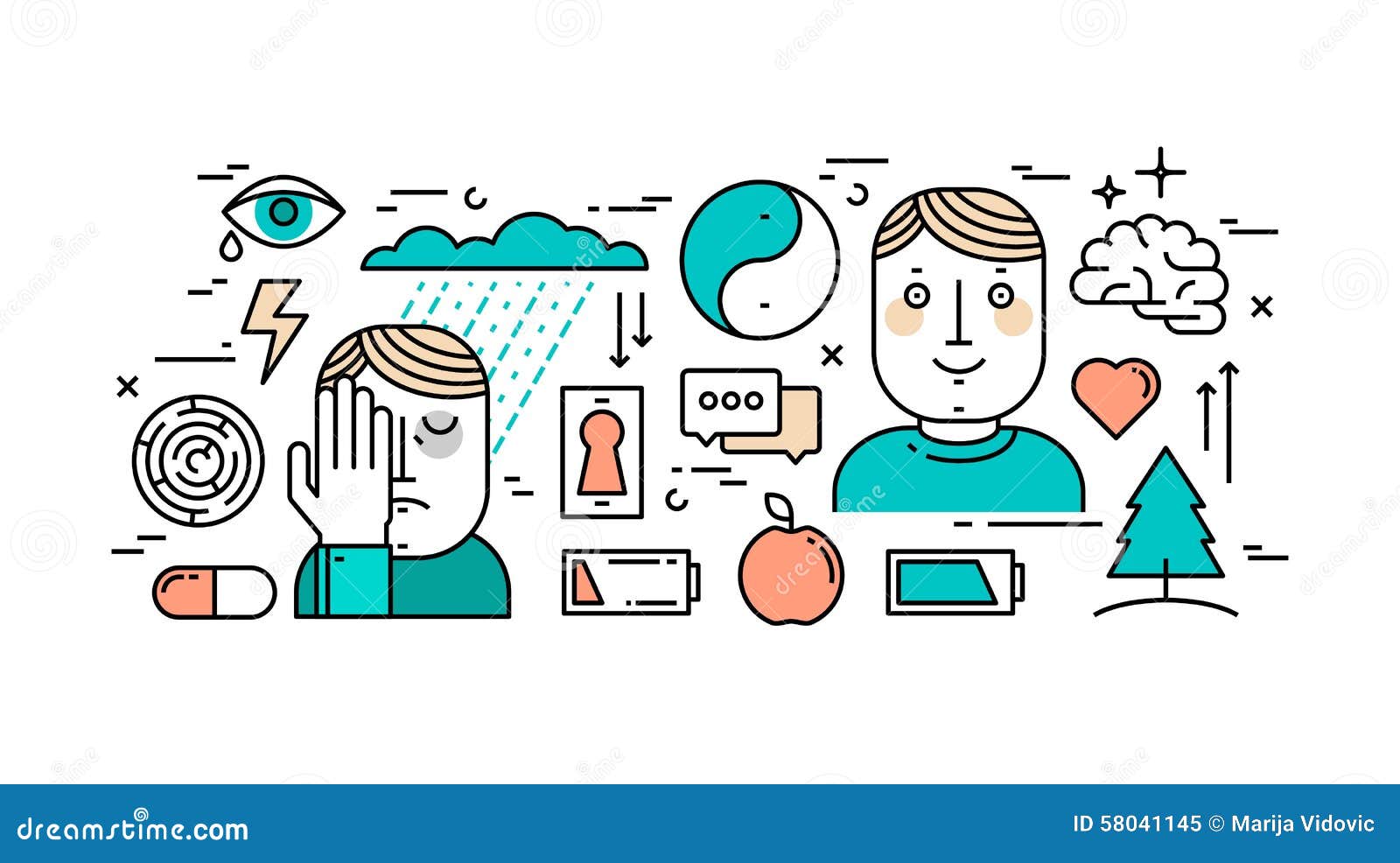 Depression Mental Health And High Anxiety Vector Conceptual ...