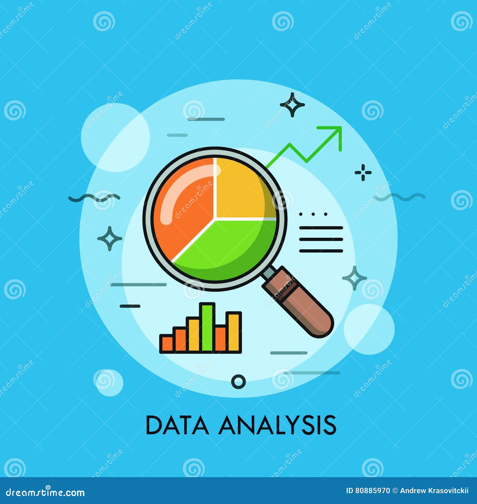 Analysis, Magnifier And Graph. Vector Illustration | CartoonDealer.com ... Analysis, Magnifier And Graph. Vector Illustration | CartoonDealer.com ...