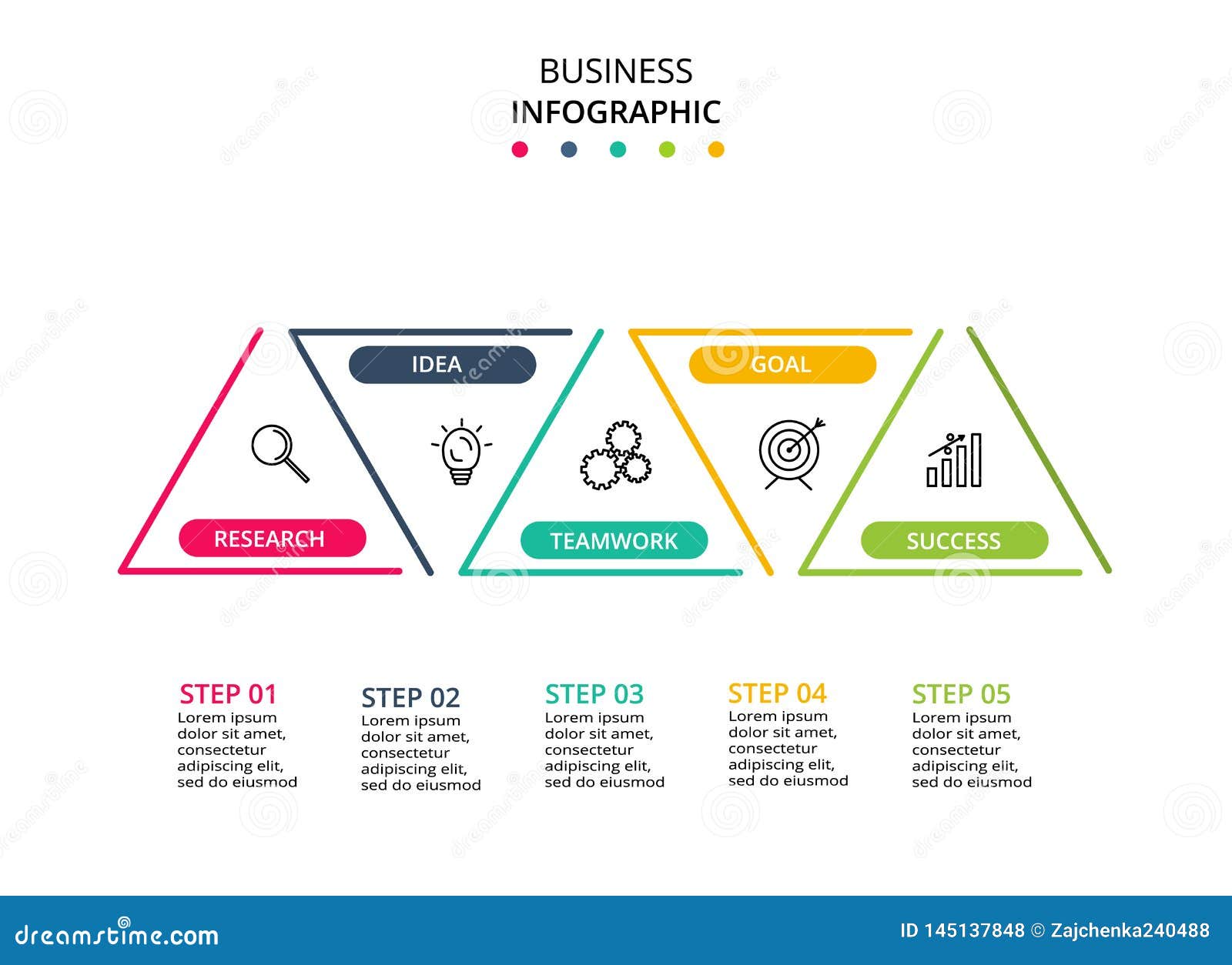 Thin Line Flat Triangles for Infographic. Template for Business ...