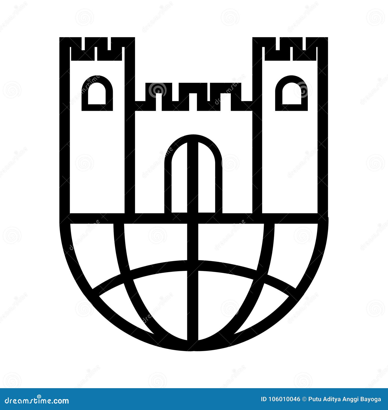 Thin line fort icon stock vector. Illustration of cartoon - 106010046