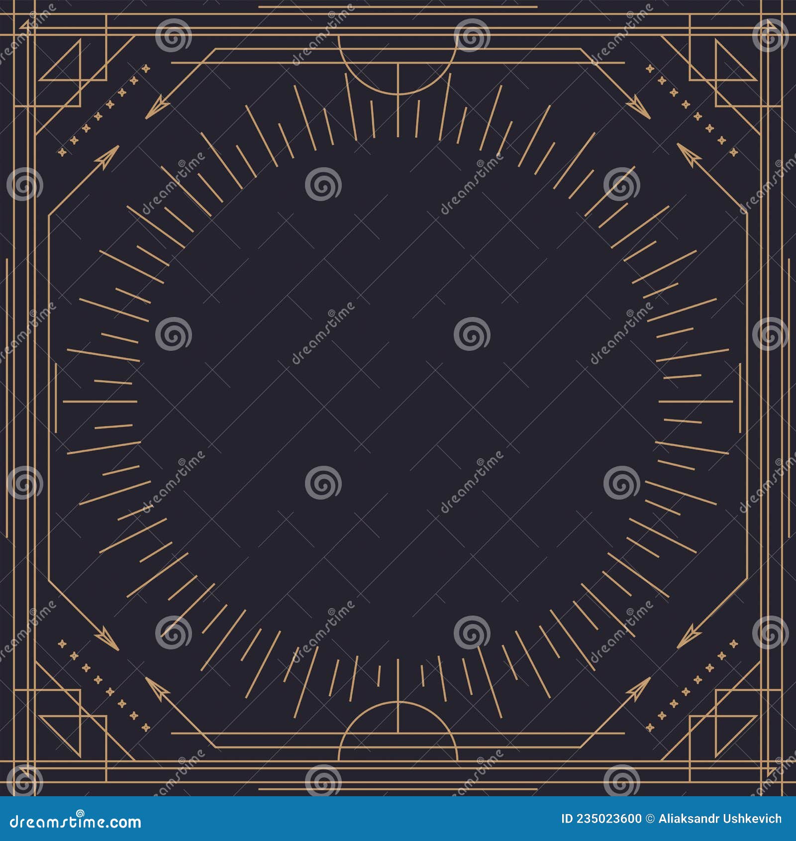 Thin Line Frame Abstract Geometric Linear Design Stock Vector ...