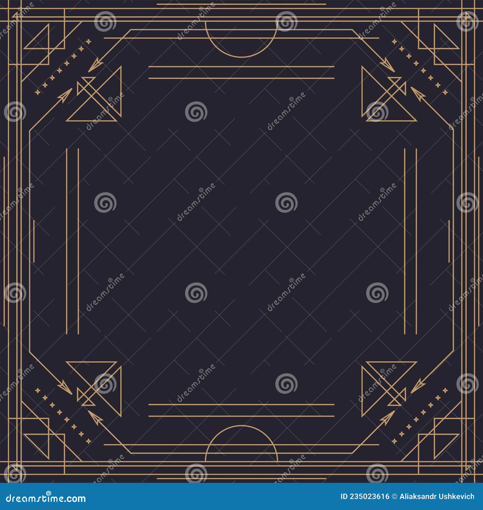 Thin Line Frame Abstract Geometric Linear Design Stock Vector ...