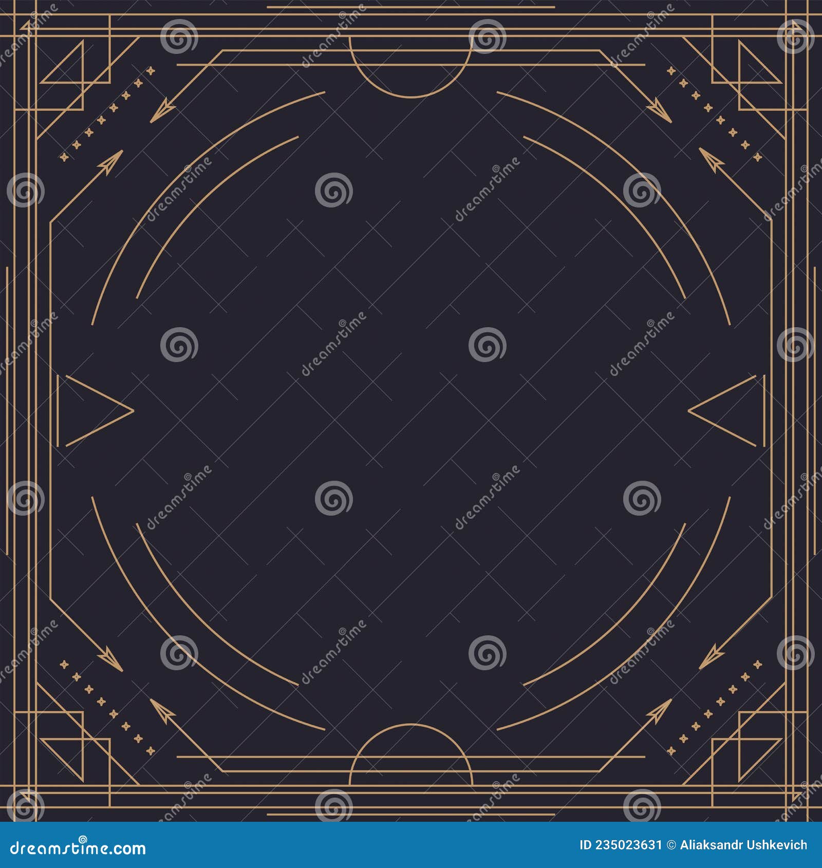 Thin Line Frame Abstract Geometric Linear Design Stock Vector ...