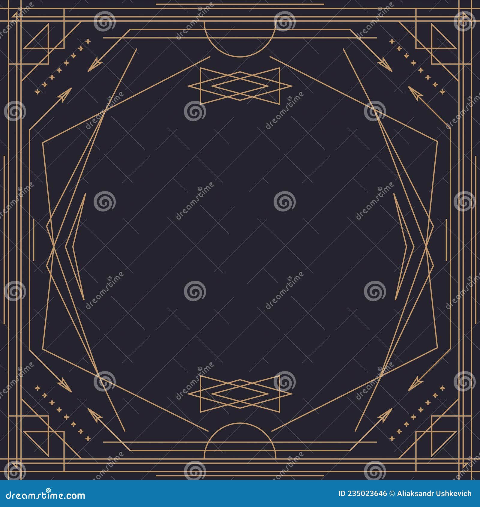 Thin Line Frame Abstract Geometric Linear Design Stock Vector ...