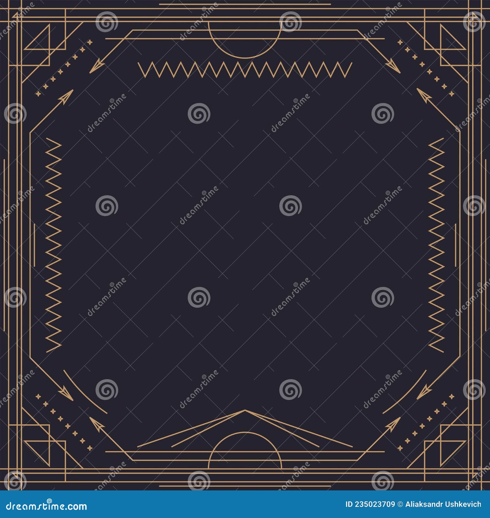 Thin Line Frame Abstract Geometric Linear Design Stock Vector ...