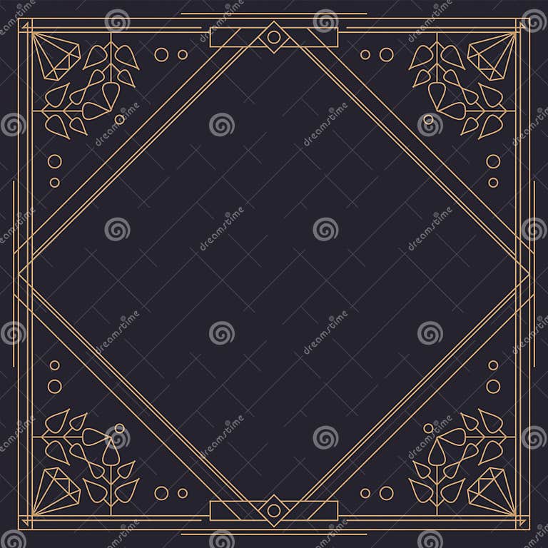 Thin Line Frame Abstract Geometric Linear Design Stock Vector ...