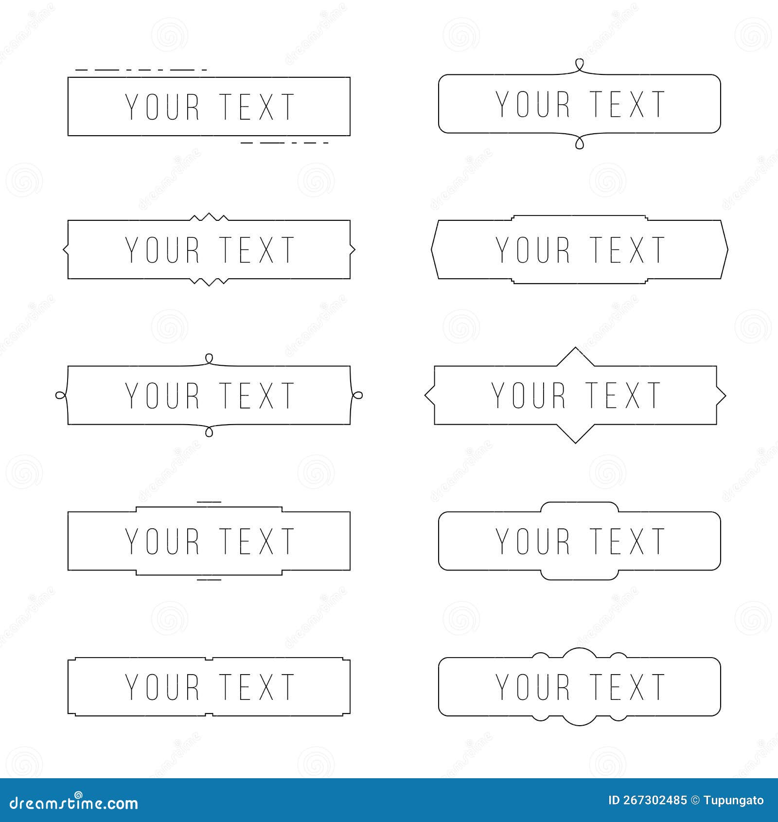 Thin Line Frame Set for Your Text Stock Vector - Illustration of frame ...