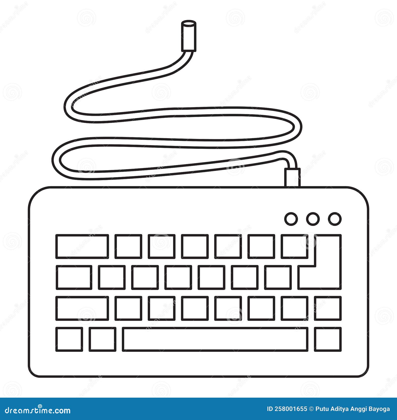 Thin line gaming keyboard stock vector. Illustration of keyboard ...
