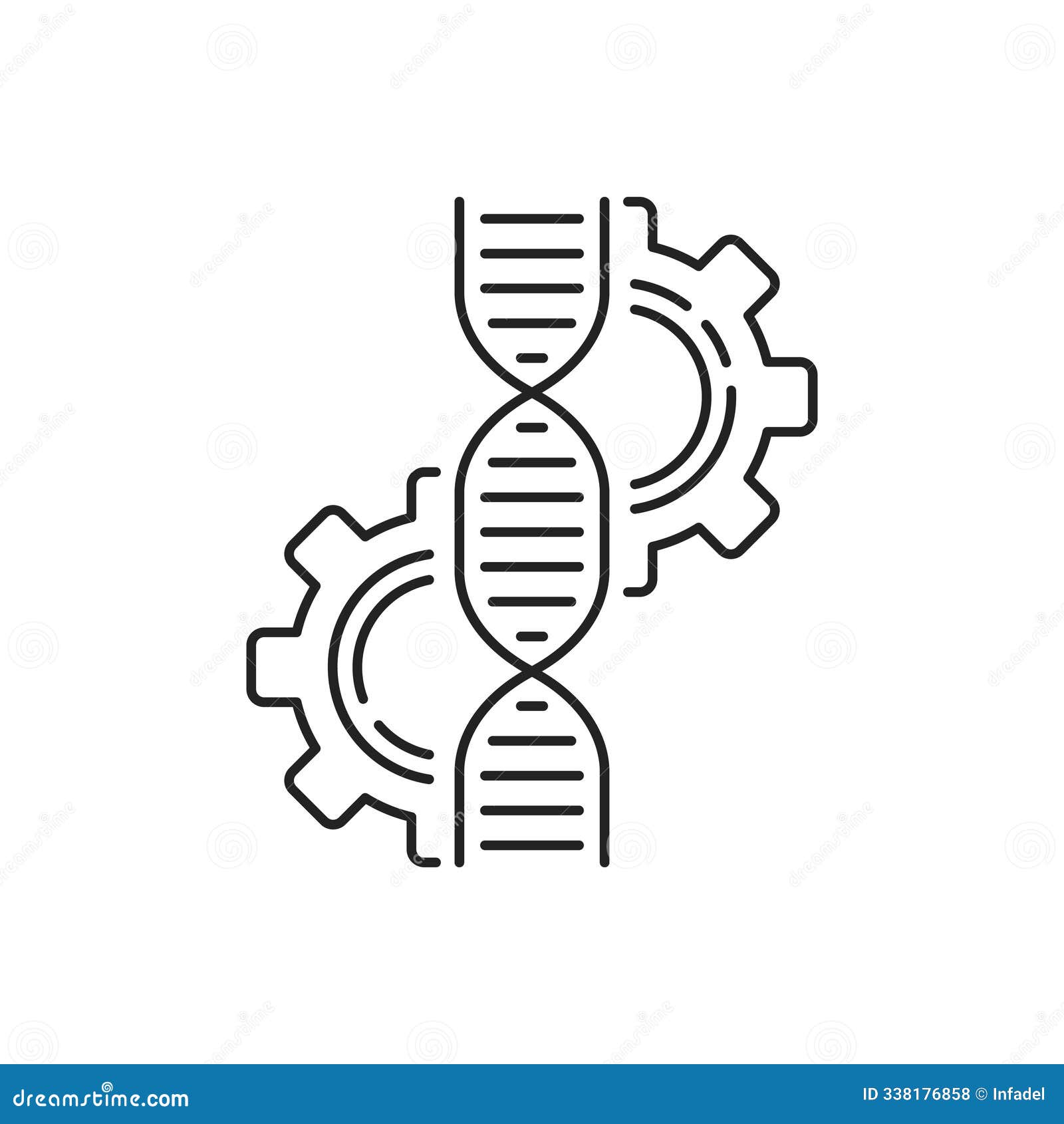 Thin Line Gene and Gear Like Dna Editing Icon Stock Vector ...