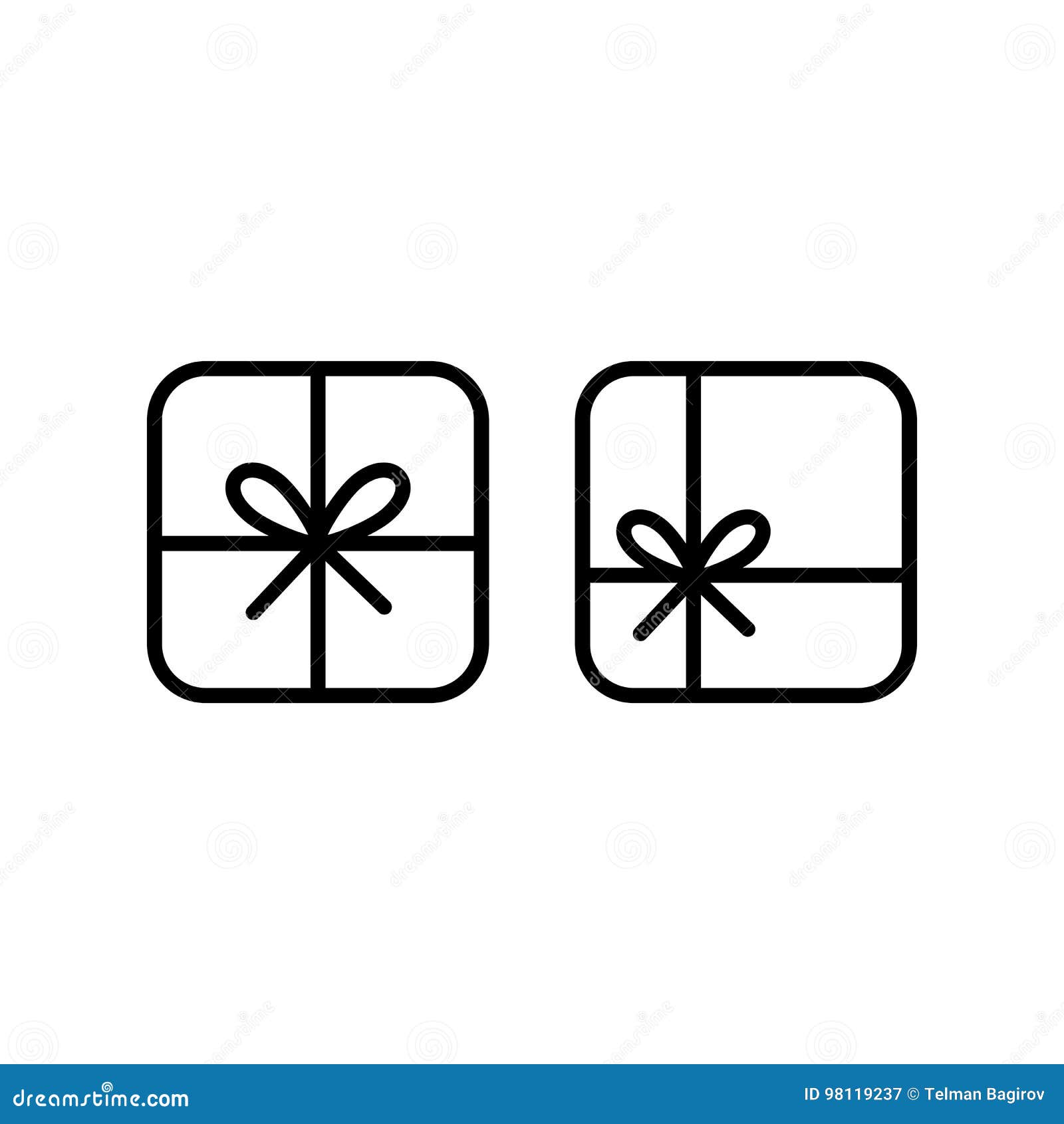 Thin line gift icon stock illustration. Illustration of icon - 98119237