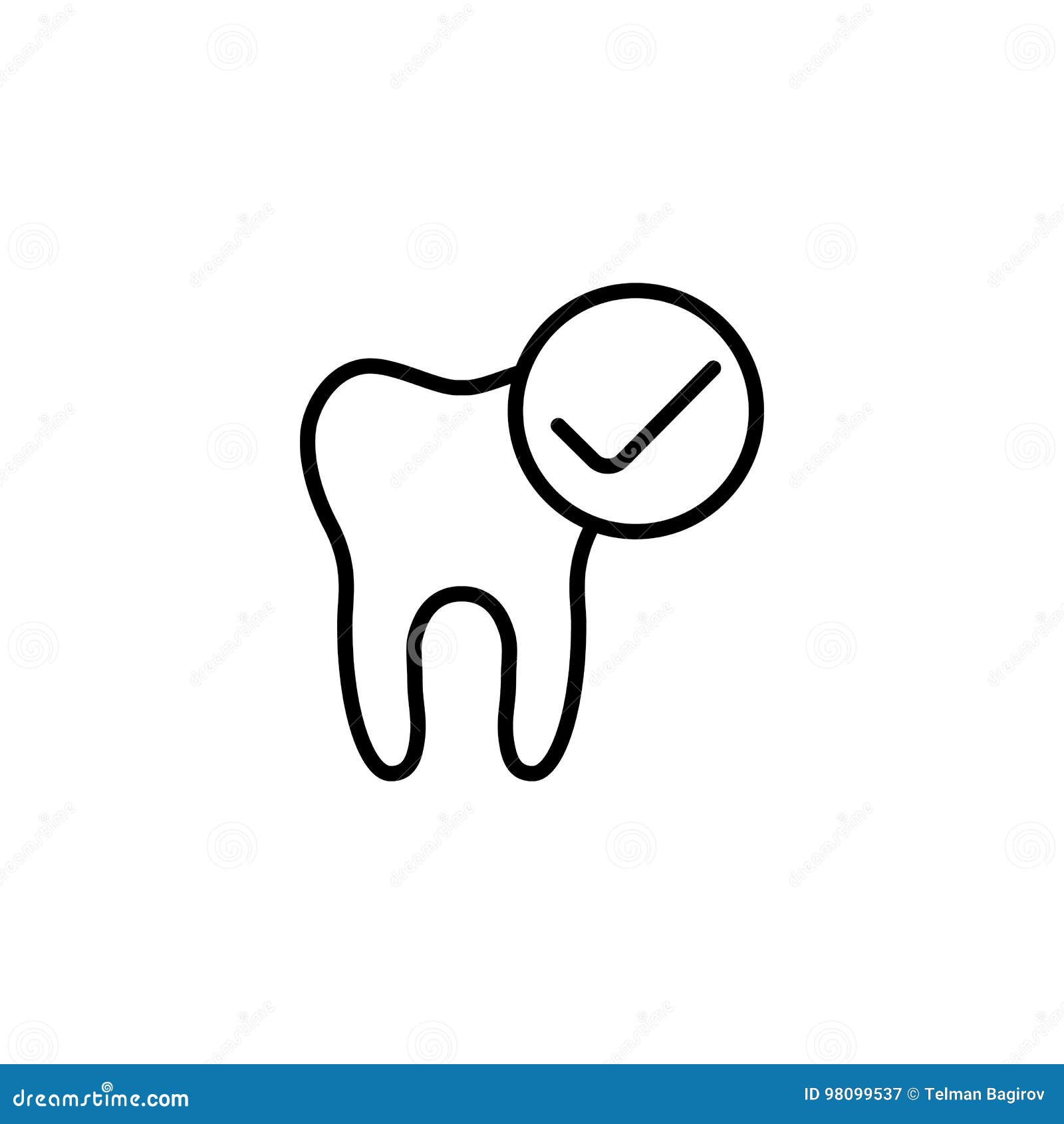Thin Line Good Tooth, Ok Icon Stock Illustration - Illustration of ...
