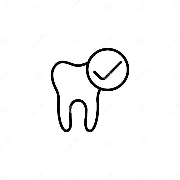 Thin Line Good Tooth, Ok Icon Stock Illustration - Illustration of ...