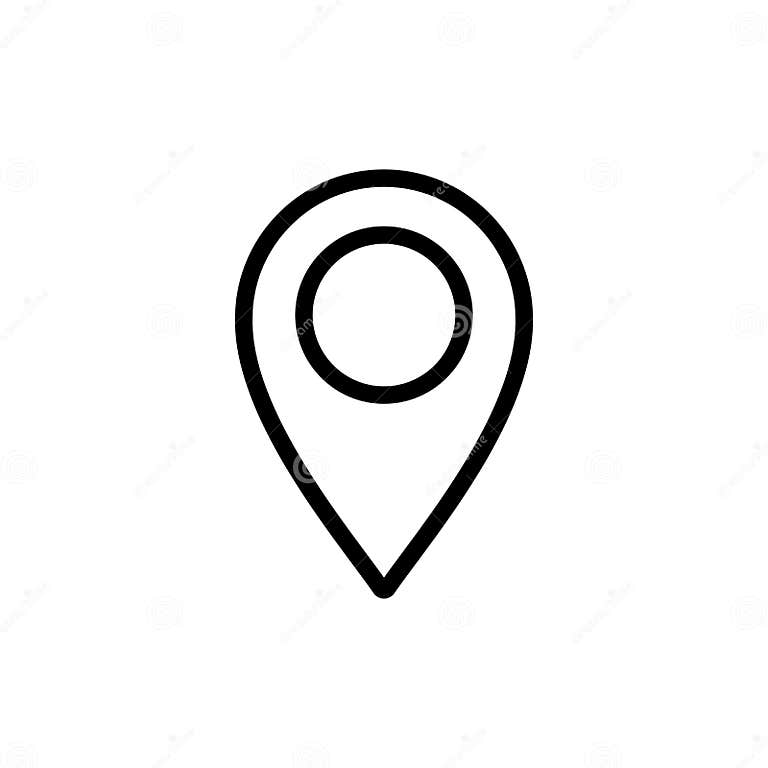 Thin Line Google Map, Pin Point, Location Icon Stock Illustration ...