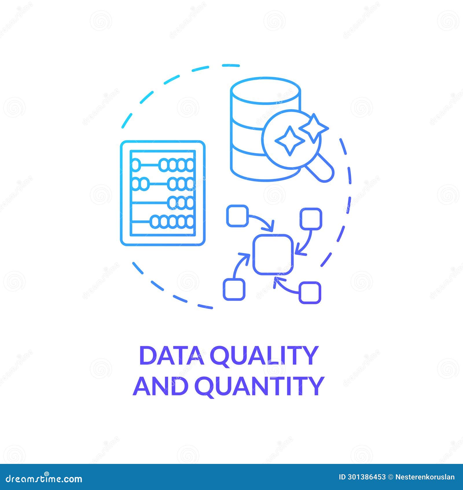 Thin Line Gradient Data Quality and Quantity Icon Concept Stock Vector ...