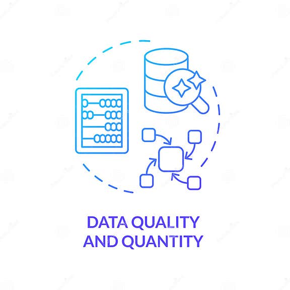 Thin Line Gradient Data Quality and Quantity Icon Concept Stock Vector ...