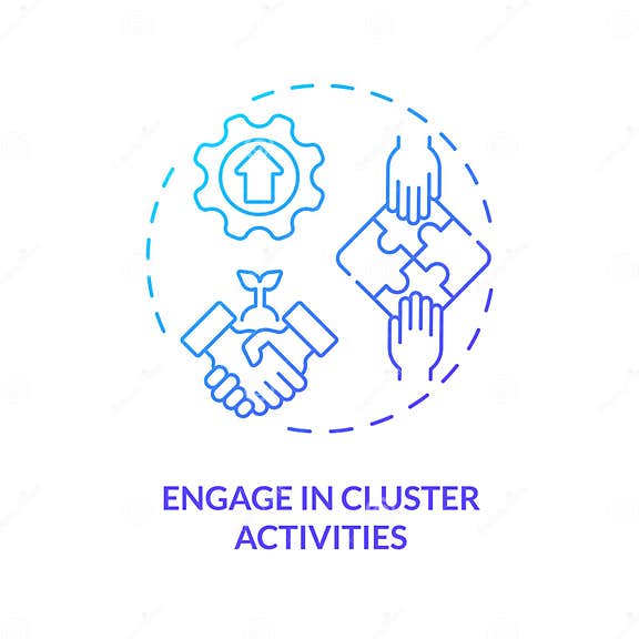 Thin Line Gradient Engage in Cluster Activities Icon Concept Stock ...