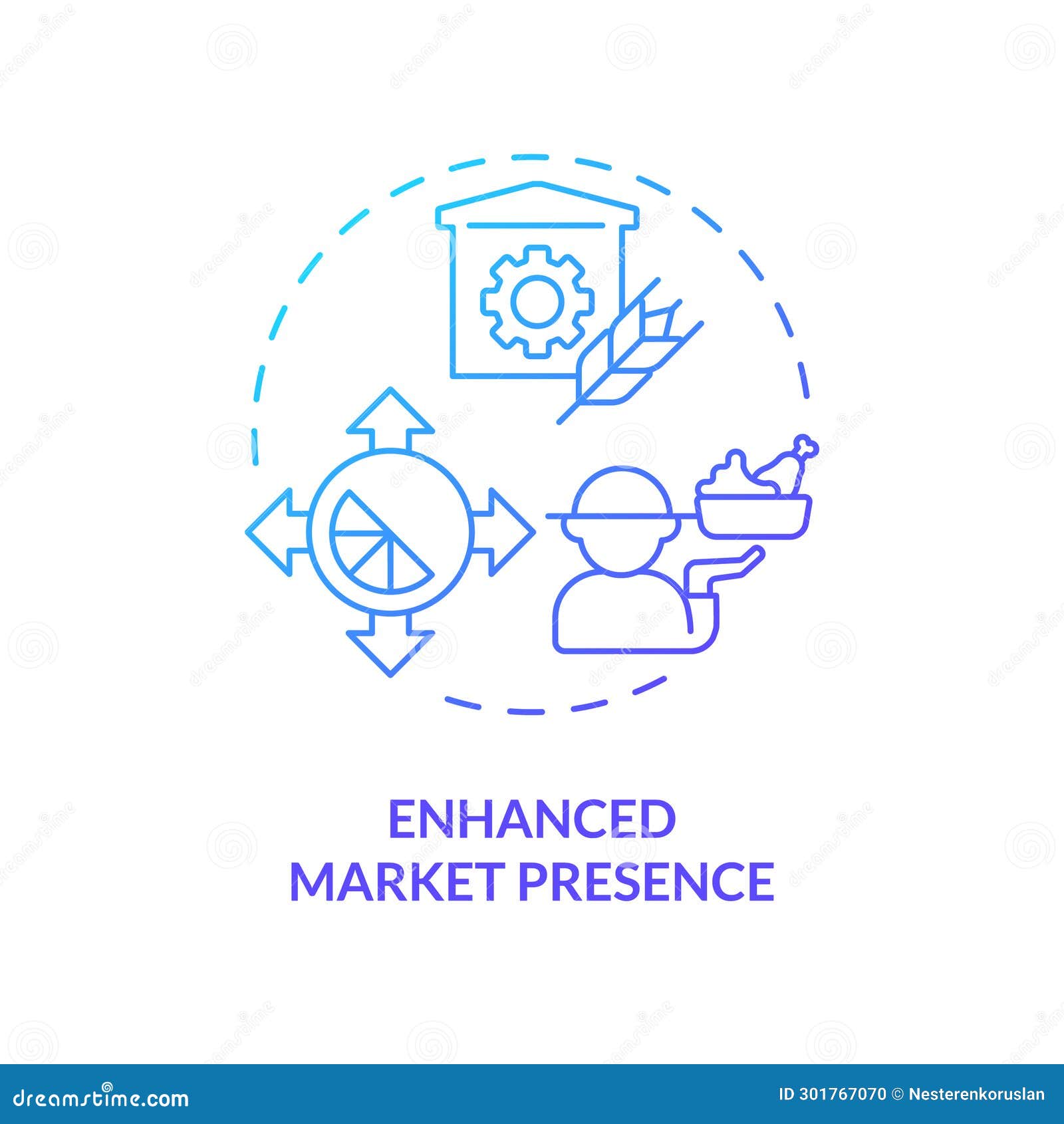 Thin Line Gradient Enhanced Market Presence Icon Concept Stock Vector ...