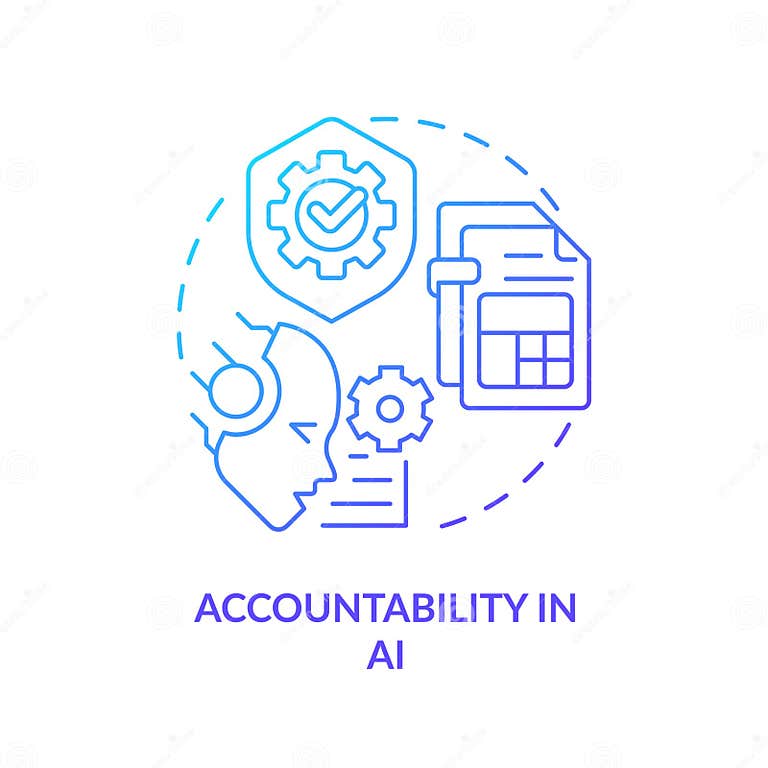Thin Line Gradient Icon Accountability in AI Concept Stock Vector ...